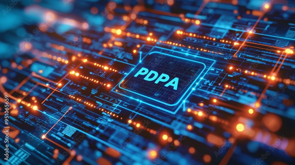 PDPA PERSONAL DATA PROTECTION ACT risk Abstract digital network with ...