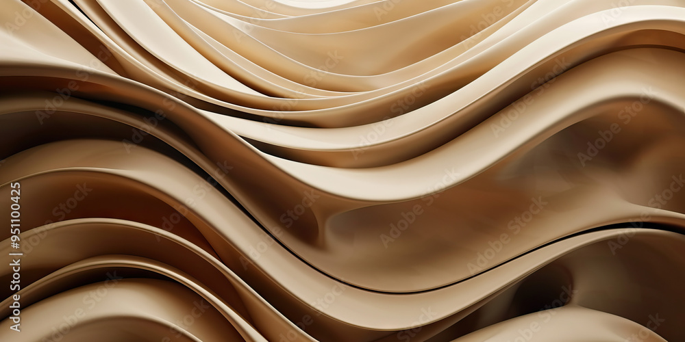 Abstract, swirling shapes and textures, in muted colors like taupe or ...