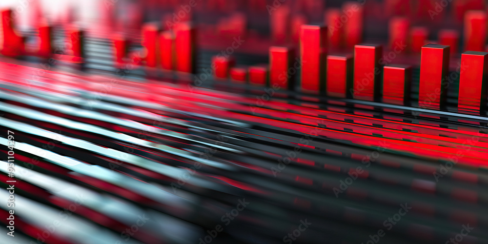 Product Analysis: Red and Black Bar Graph on a Metal Sheet Stock ...