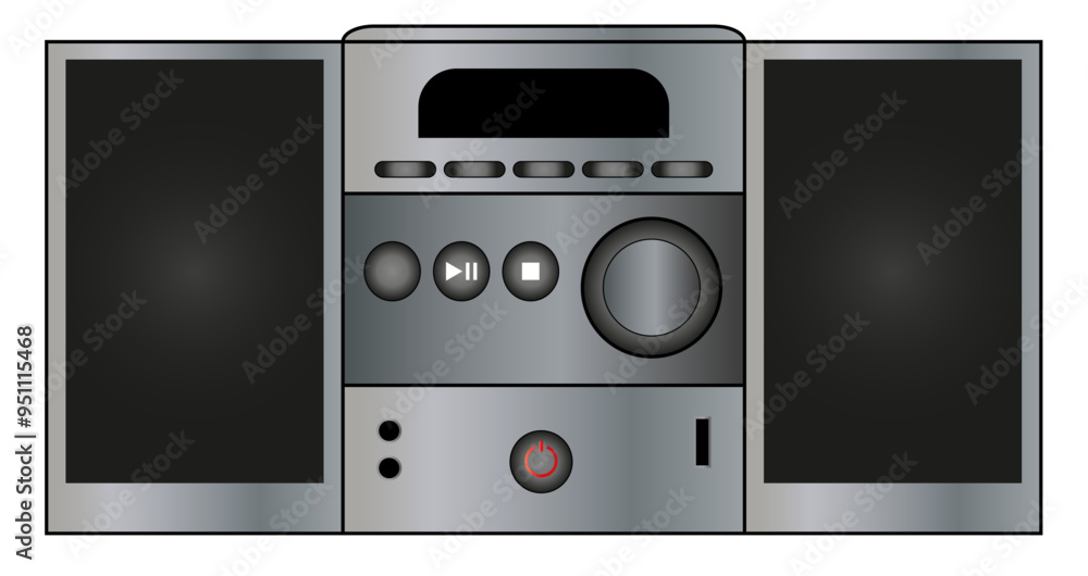 Vector de reproductor de música multifunción en color para sitio web ...