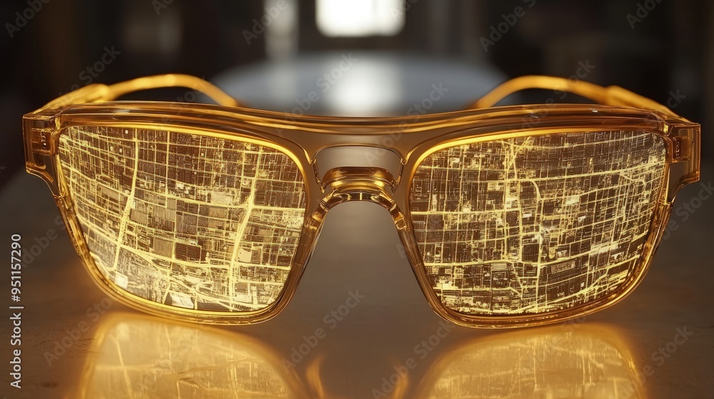 Wearable augmented reality glasses with interactive map overlays and ...
