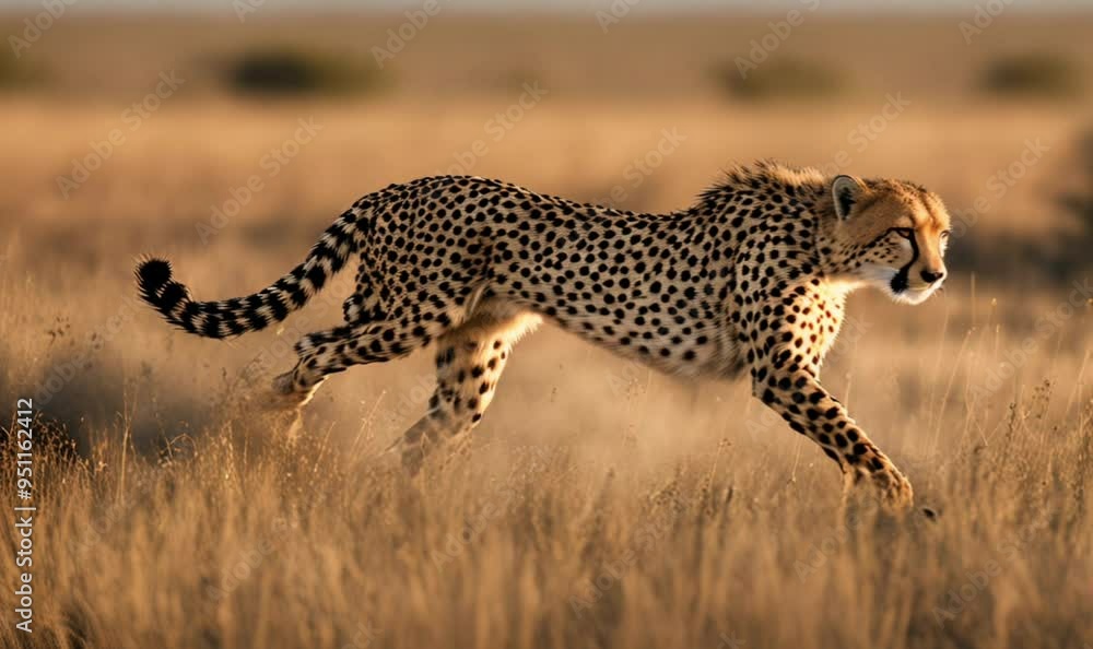 Cheetah Sprint: Record a cheetah sprinting at full speed across the ...