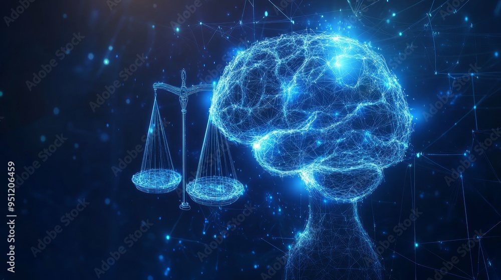Concept of AI law, artificial intelligence regulations in futuristic ...