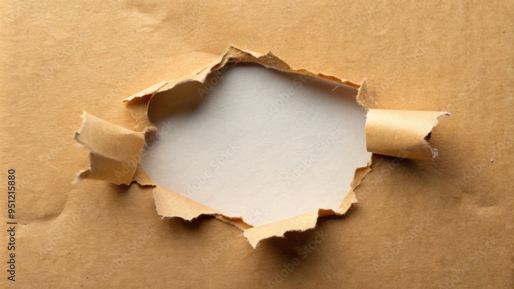 Torn paper background with a hole in the center , ripped, torn, paper ...