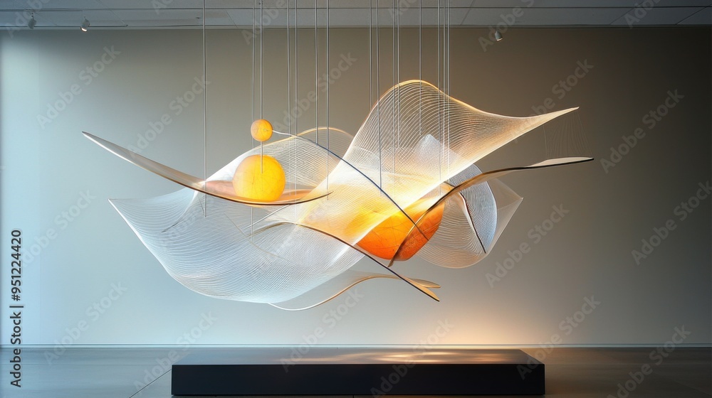 A modern art sculpture illustrating quantum physics, featuring ...
