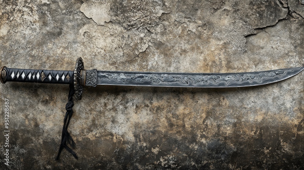 damascus steel bade katana sword with real and sharp and battle ready ...