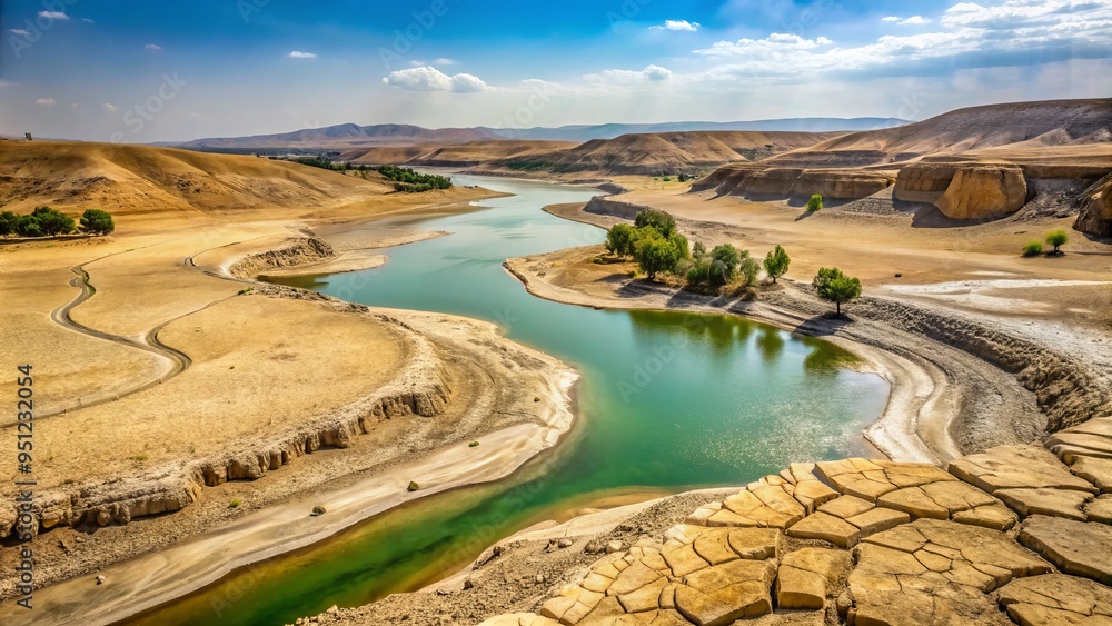 Euphrates River drought crisis environmental disaster dry landscape ...