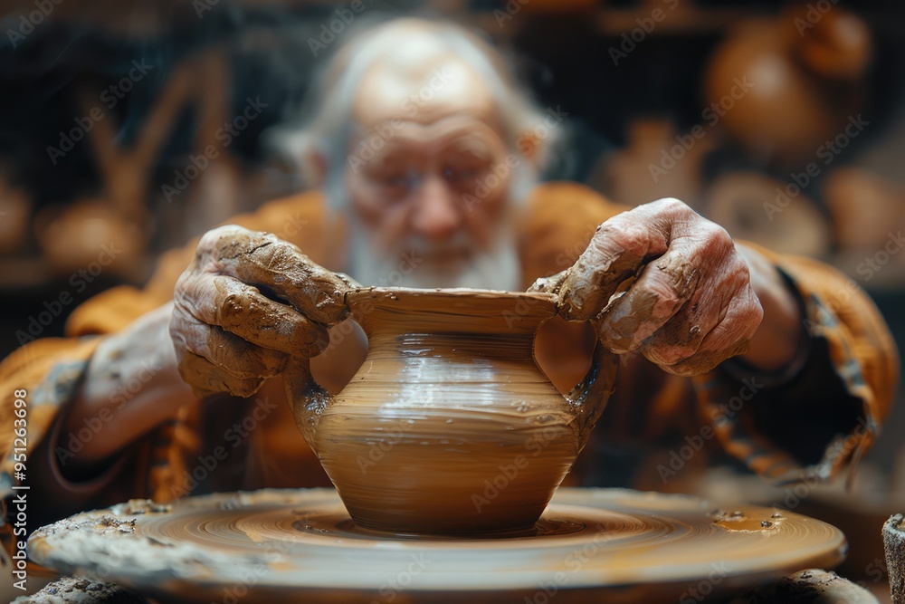 Clay artistry: pottery, practice of molding clay into various forms ...