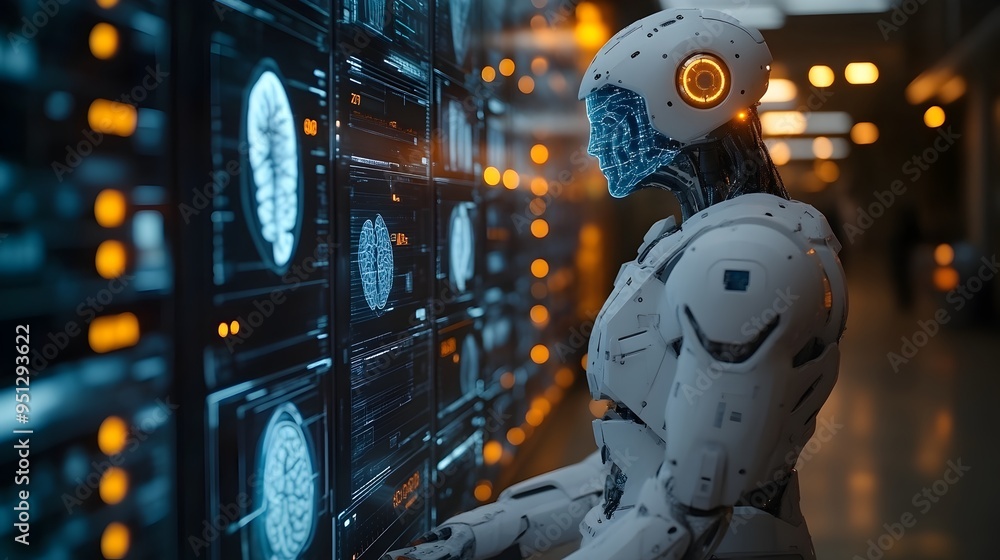 Humanoid Robot Doctor Examines Digital Twin of Patient with Holographic ...