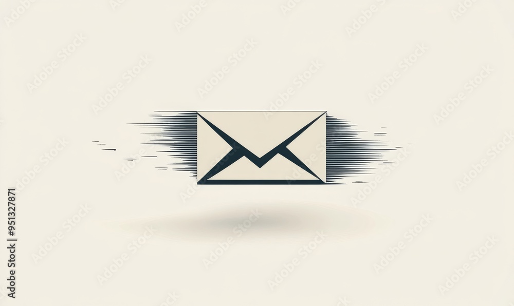 Vector-Style Logo Depicting an Envelope Sent Through the Mail. White ...