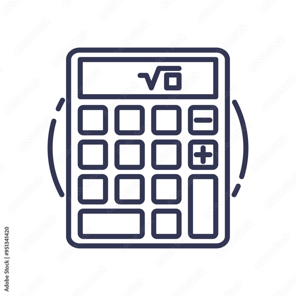 Line art of a calculator symbolizing logic and precision in ...