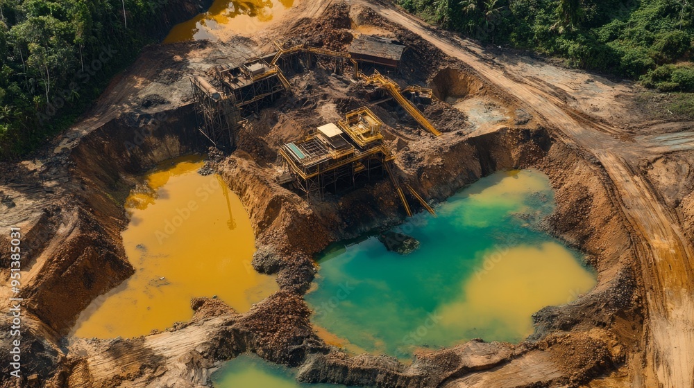 Environmental destruction from gold mining deforested land polluted water bodies and eroded ...