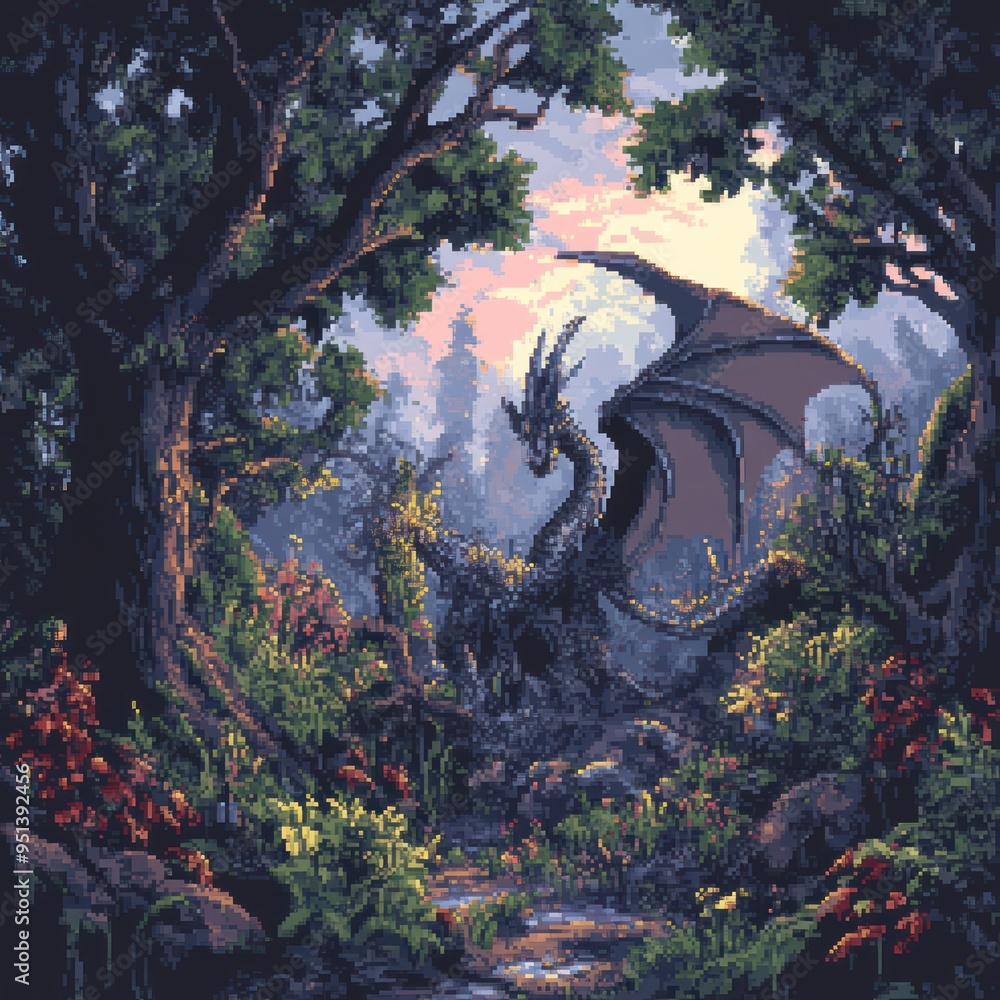 dragon, animal, china, asia, art, symbol, pixel art, ancient, golden ...