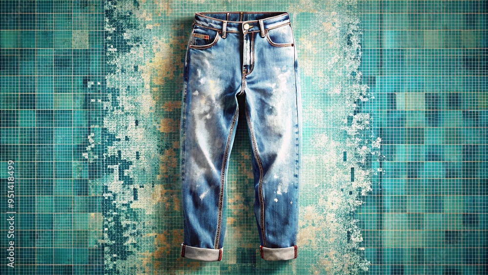 Ripped seams and faded frays define these laid-back bleached jeans ...