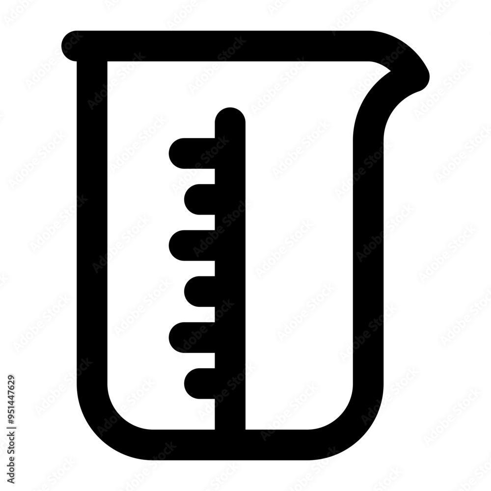 beaker, chemistry, lab, glass, classroom outline icon vector de Stock ...