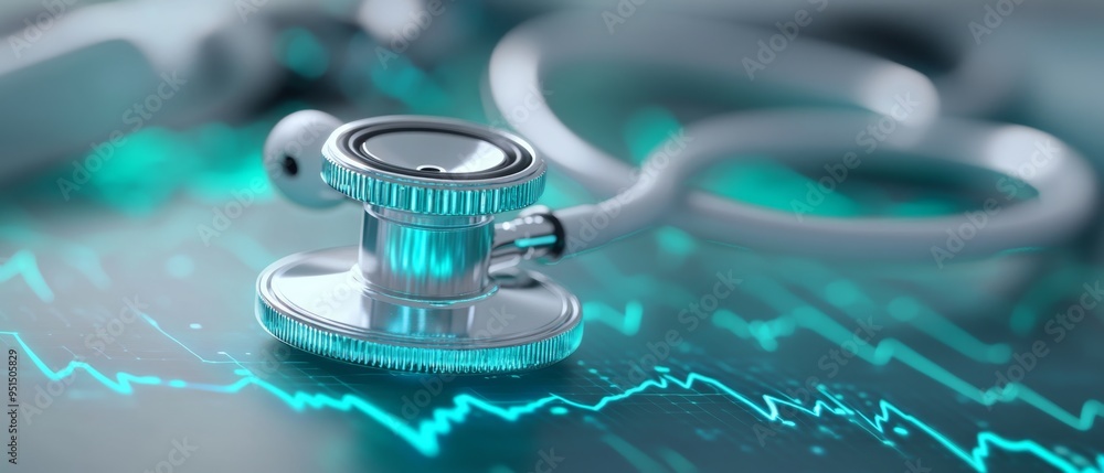 Innovative AI Stethoscope Displaying Heart Sounds in Modern Doctor's ...