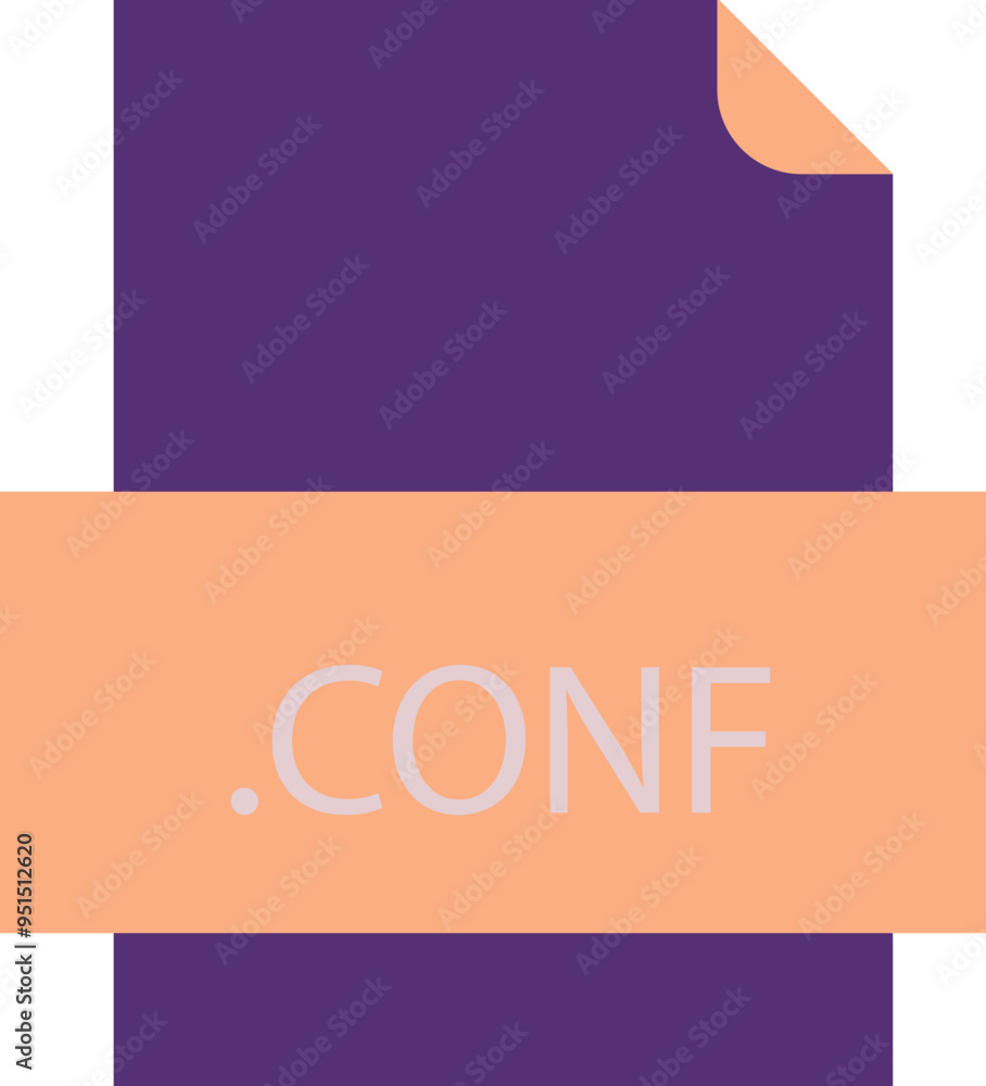 CONF File icon fill crisp corners with doted lines Stock Vector | Adobe ...