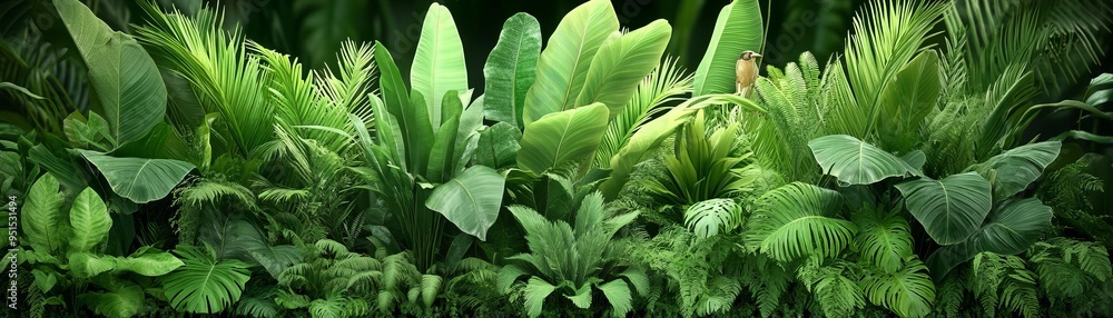 Amazon rainforest ecosystem health depicted with thriving plant and ...