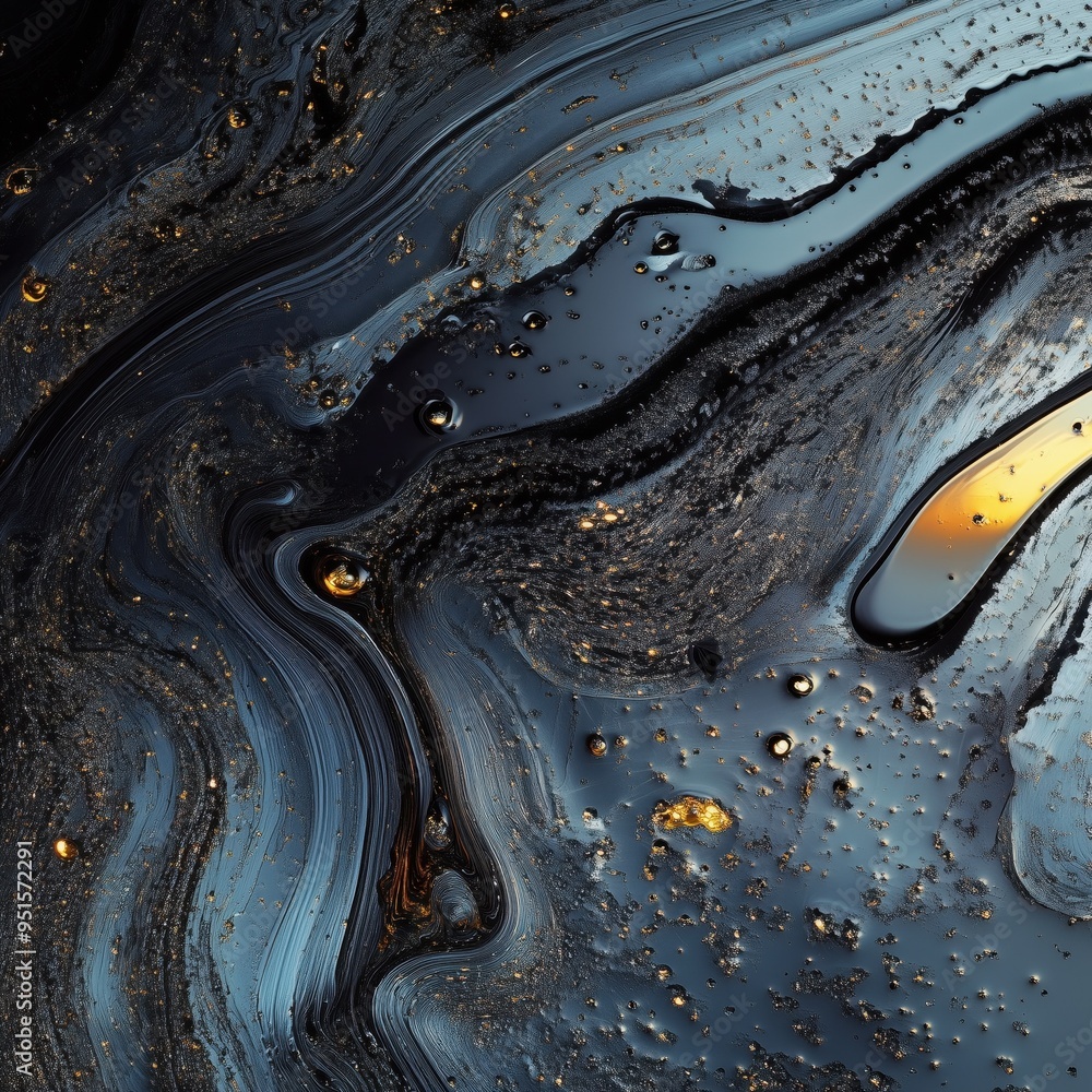 Petrolium background. Crude oil texture. Yellowish-black liquid mixture ...