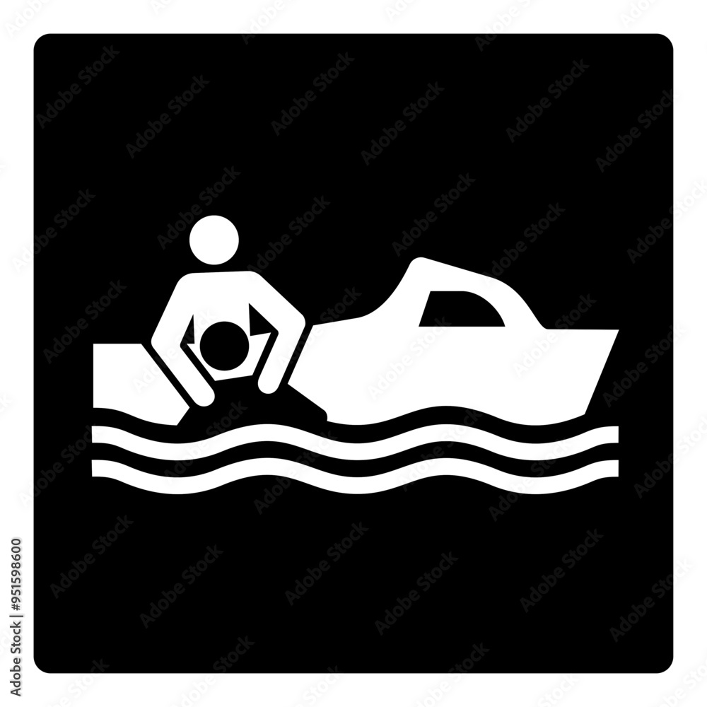 Vetor de ISO emergency and first aid safety signs_rescue boat_symbol ...