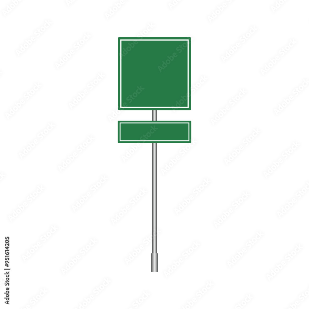 Blank green road sign. Empty traffic signs isolated background. Highway ...