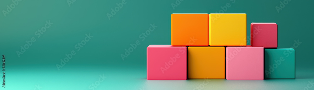SWOT analysis, colorful blocks representing strengths and weaknesses ...