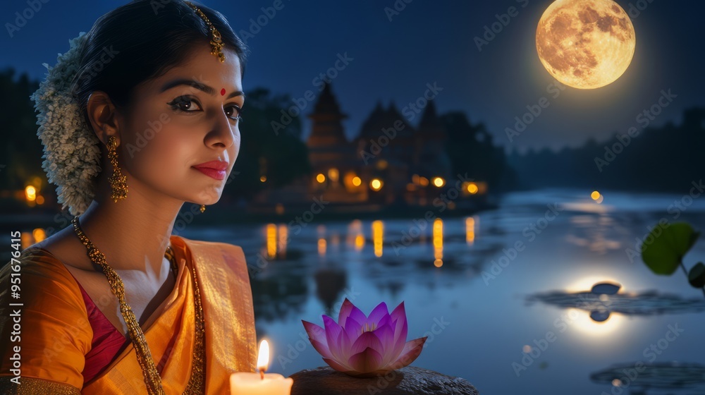 Sharad Purnima. A religious festival celebrating Hindu lunar month of ...