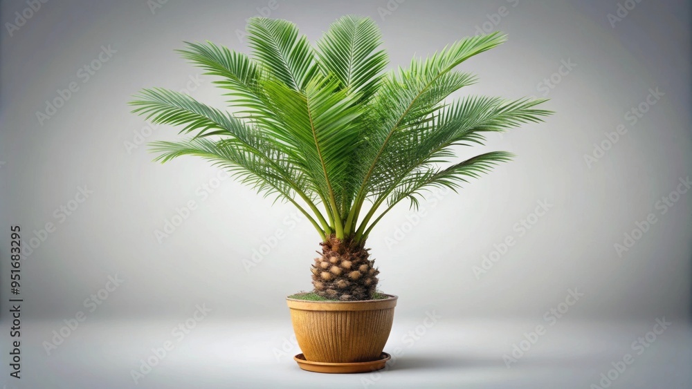 Dwarf date palm tree isolated on background, Dwarf, date palm, tree ...