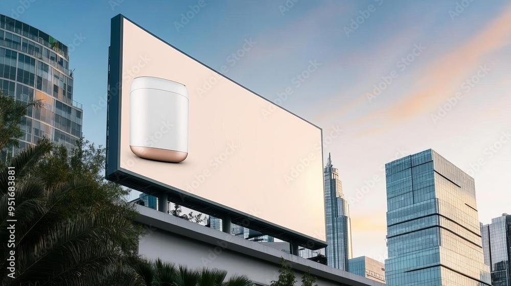 Billboard advertising an AI-powered home assistant in a tech district ...
