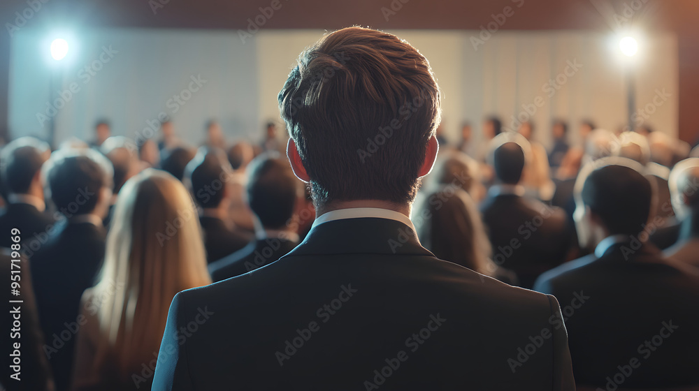 group of people in formal dressing suit as audience at large modern ...
