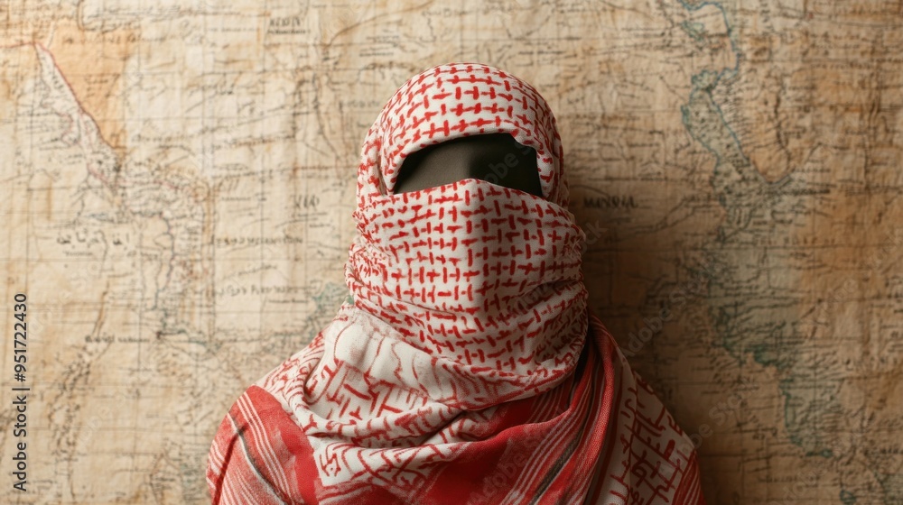 Keffiyeh Pattern Map of Palestine, a vibrant depiction of the ...