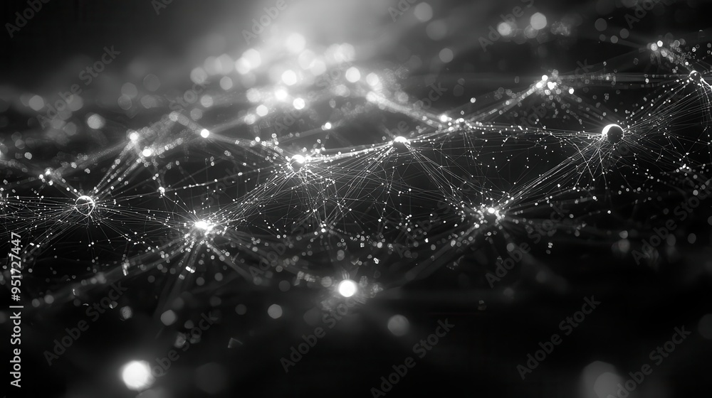 abstract digital wireframe composition depicting a living evolving ...