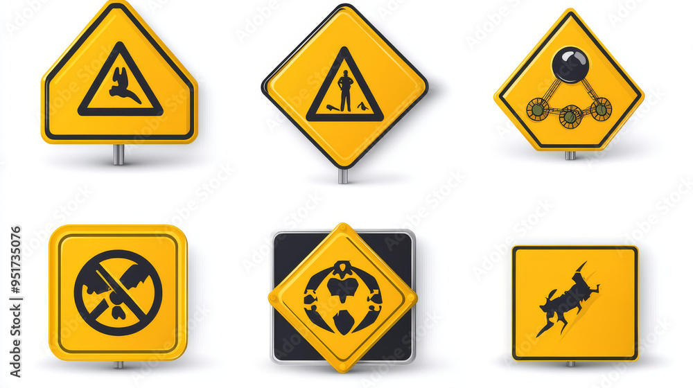 Vector signs and plates for warning, caution, and danger alerts ...