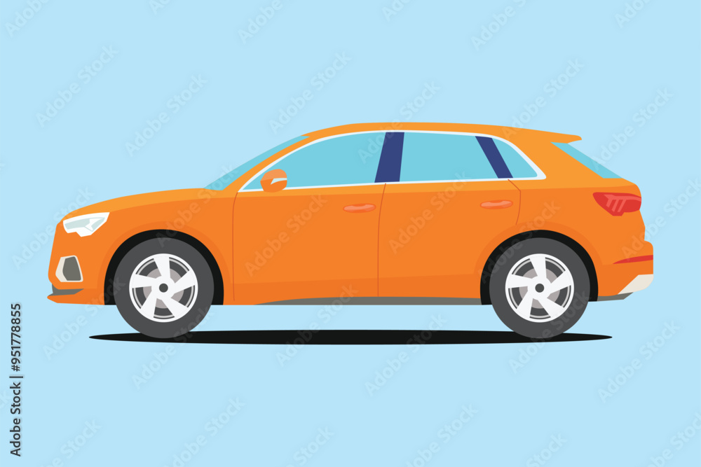 Vector illustration of SUV land vehicle in cartoon flat style. Modern ...