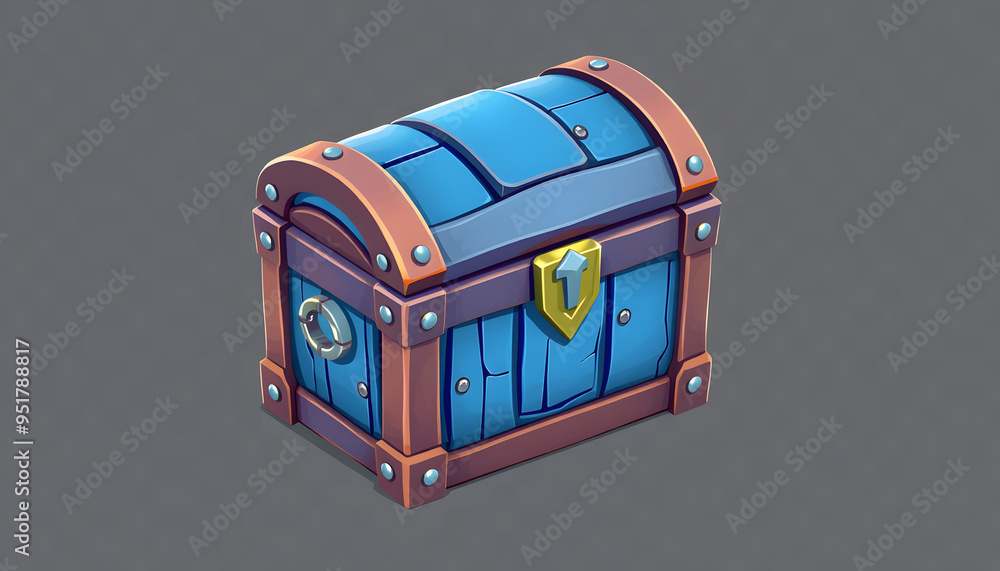 Treasure chest on transparent background. Illustration of a colorful ...