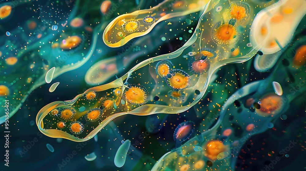Surreal Microscopic of Vibrant Paramecium Swimming in Aquatic Ecosystem ...
