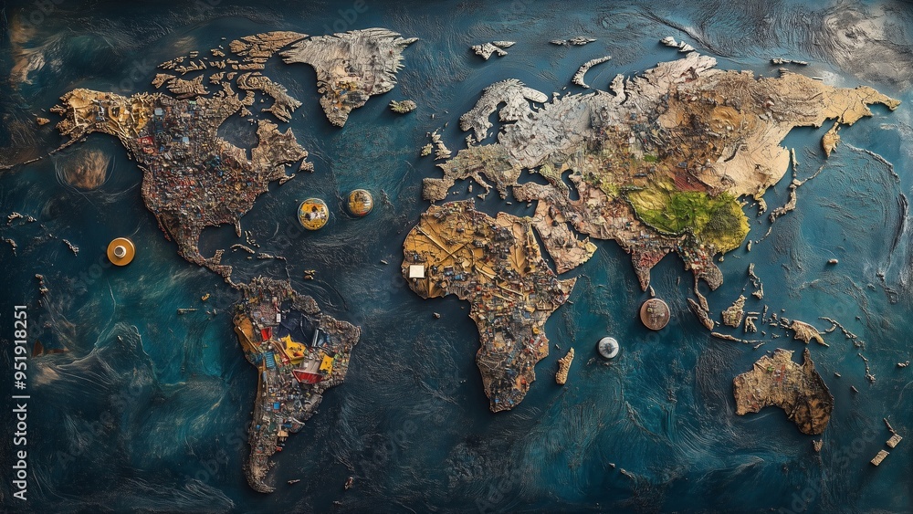 Global Map with CFC Sources, A world map highlighting major industrial ...
