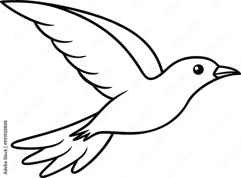 Minimalist illustration of a skylark soaring high above capturing the ...