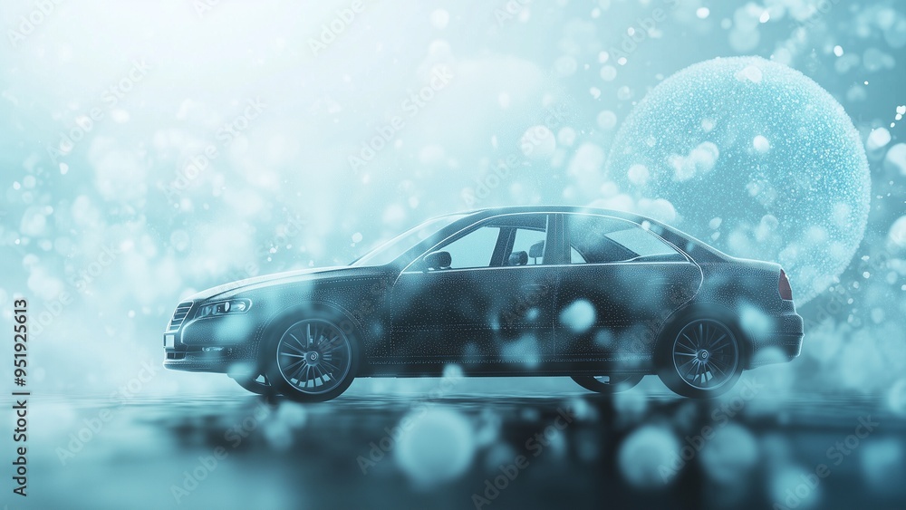 Car Air Conditioning and Ozone Depletion, An illustration showing a car ...