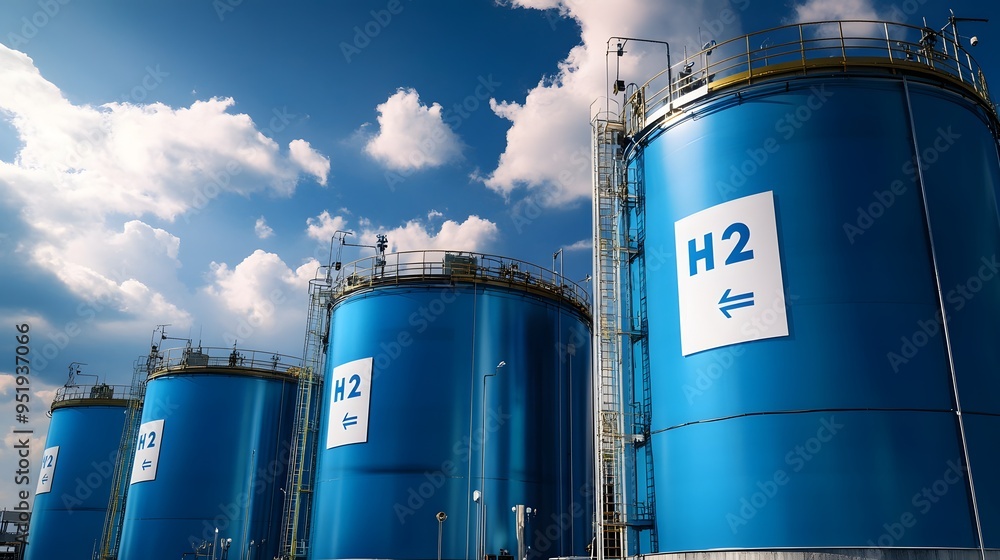 Industrial Hydrogen Storage Tanks - Massive hydrogen storage tanks ...