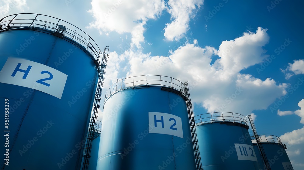 Industrial Hydrogen Storage Tanks - Massive hydrogen storage tanks ...