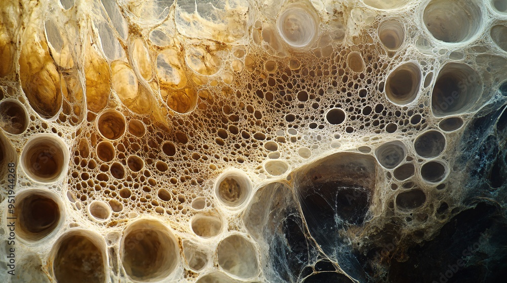 botanical study, microscopic view of root tissue, densely packed plant ...