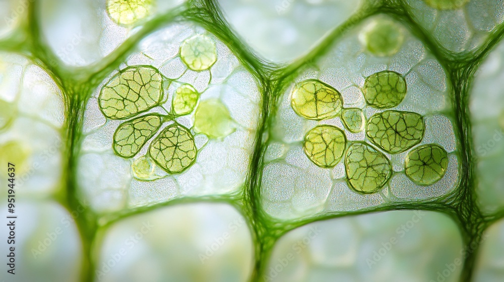microscope photography, plant tissue sample, visible cellular structure ...