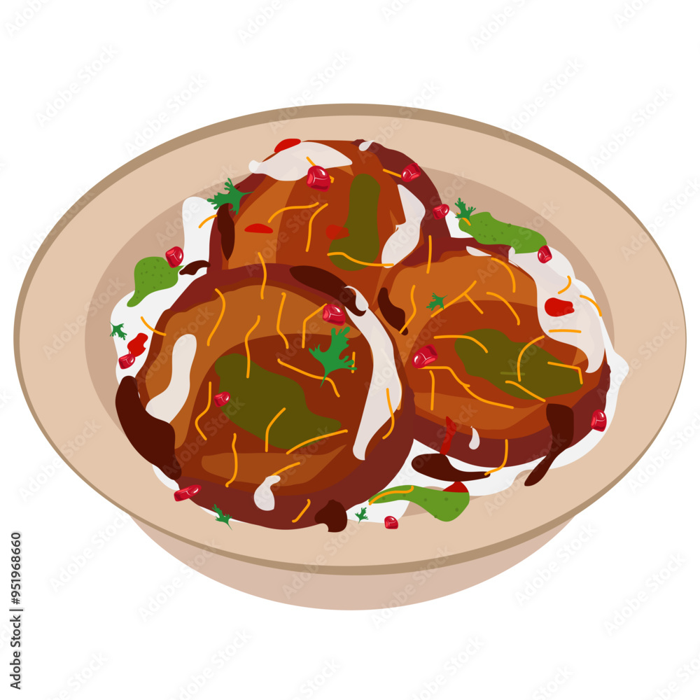 Dahi Aloo Tikki Chaat, famous indian street food, papdi chaat, dahi ...