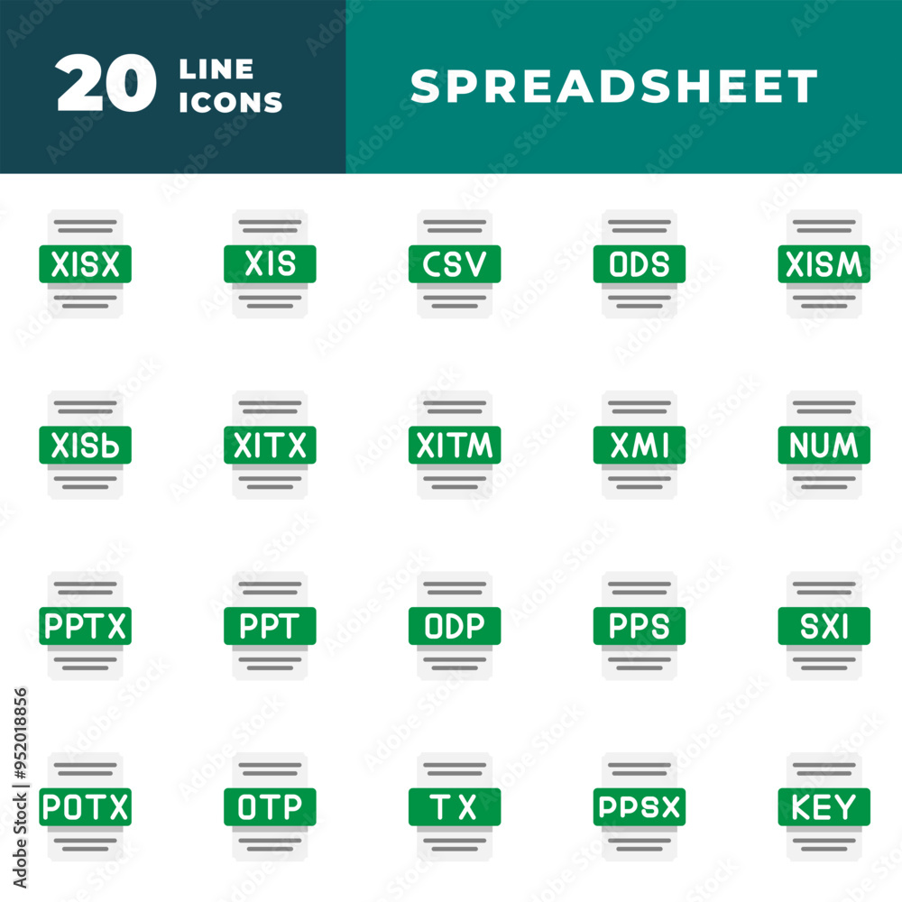Spreadsheet document file type Set. xls, csv, xml, and pps collection ... Spreadsheet document file type Set. xls, csv, xml, and pps collection ...