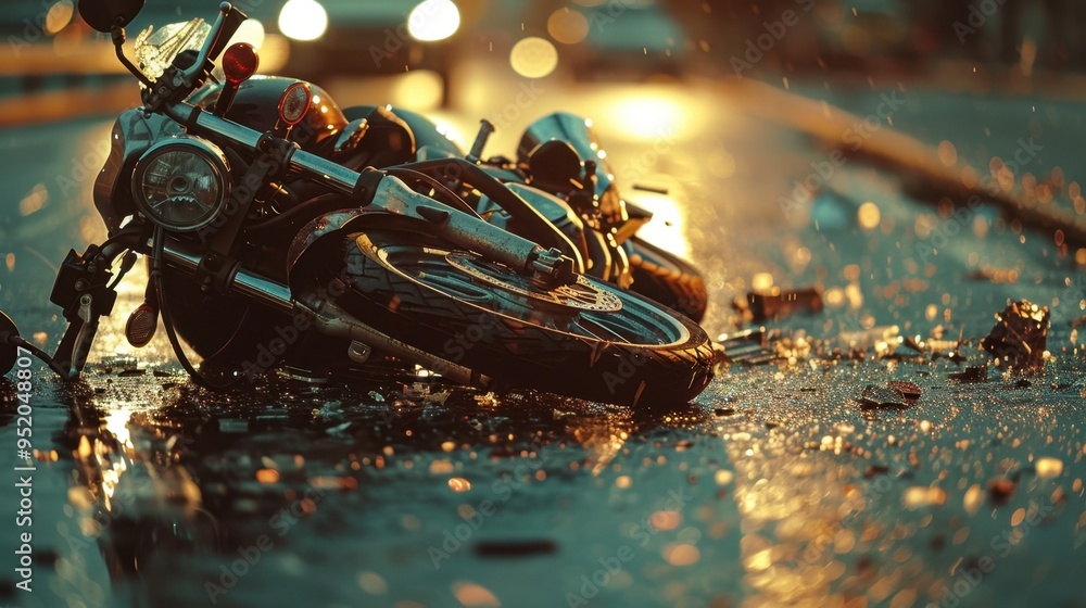 Motorcycle Accident: On a sharp curve, a motorcyclist skidded across ...