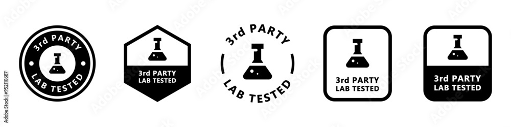 Third Party Lab Tested - vector signs for medicine or cosmetics ...