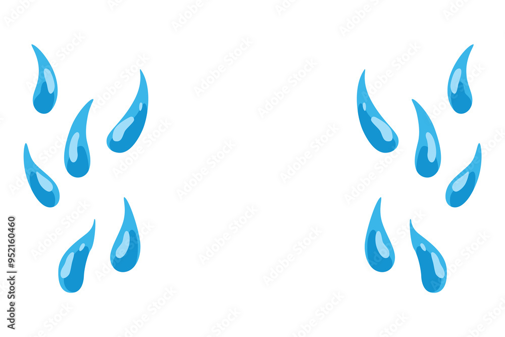 Cartoon tear drops icon. Sorrow cry streams, tear blob. Crying fluid ...