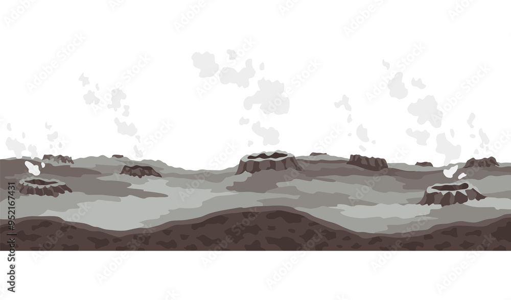 Game landscape. Cartoon design nature. Landscape of soil section ...