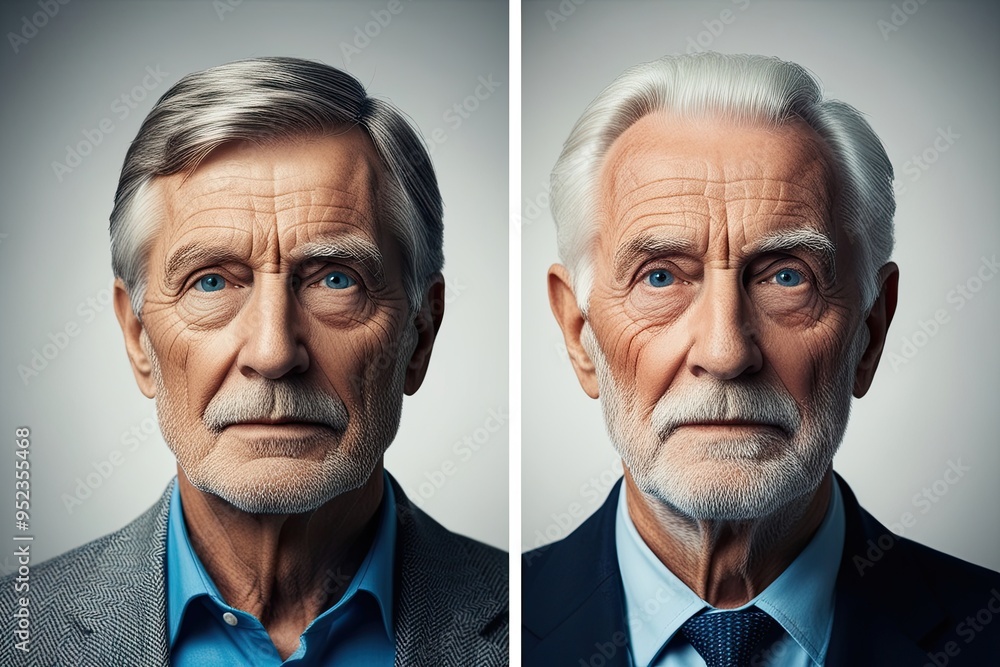 Male Aging Transformation: A Visual Exploration of Youthful to Elderly ...